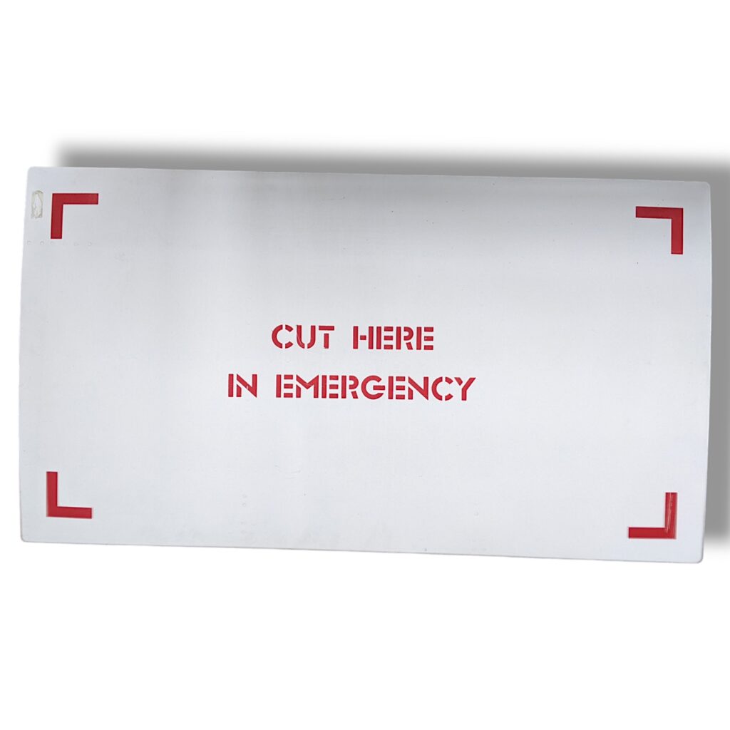 Boeing 747 Emergency Cut Sign - Plane Reclaimers